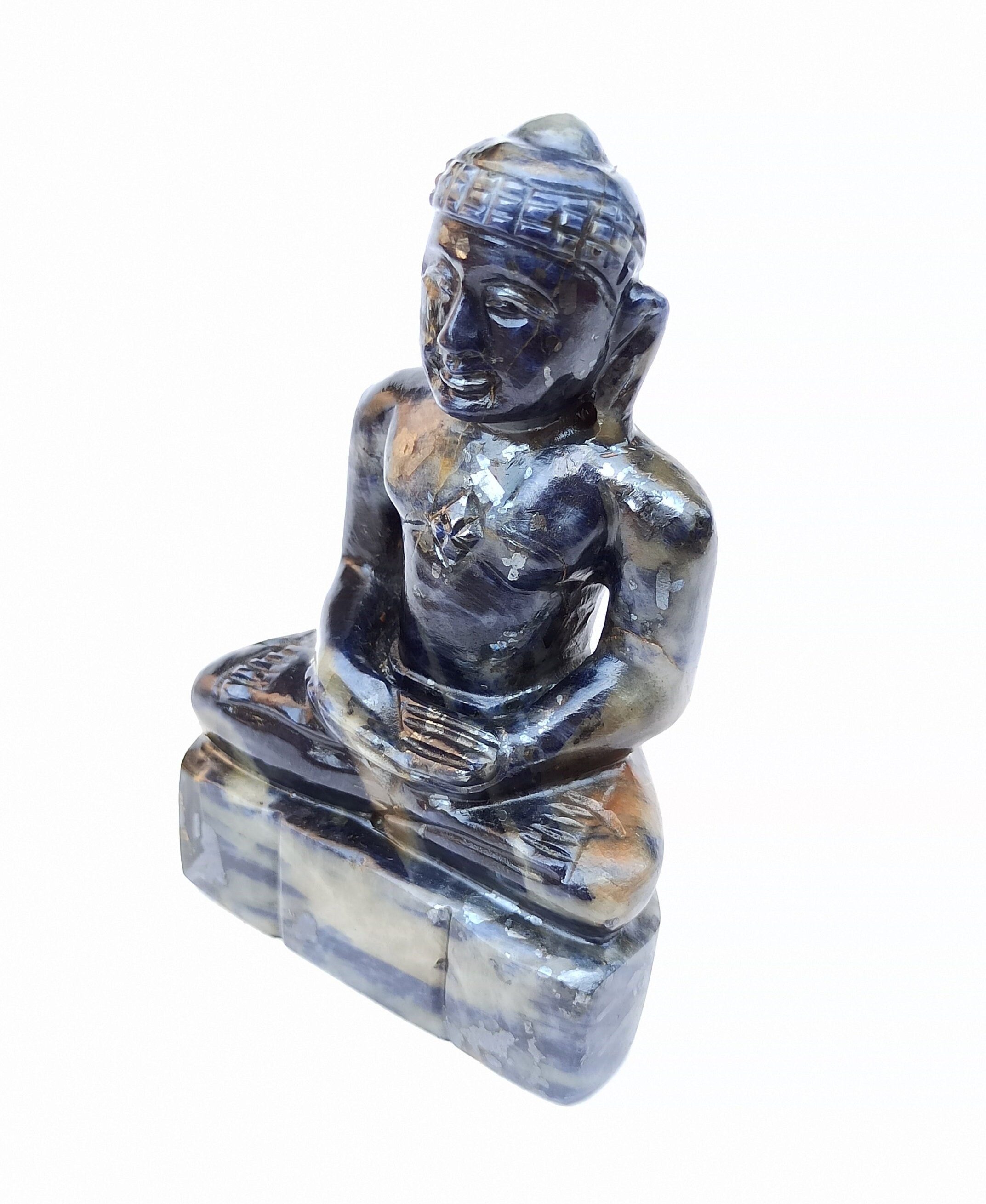 Blue Sapphire Hand Carved Mahaveer Statue AAA Natural Gemstone - Etsy