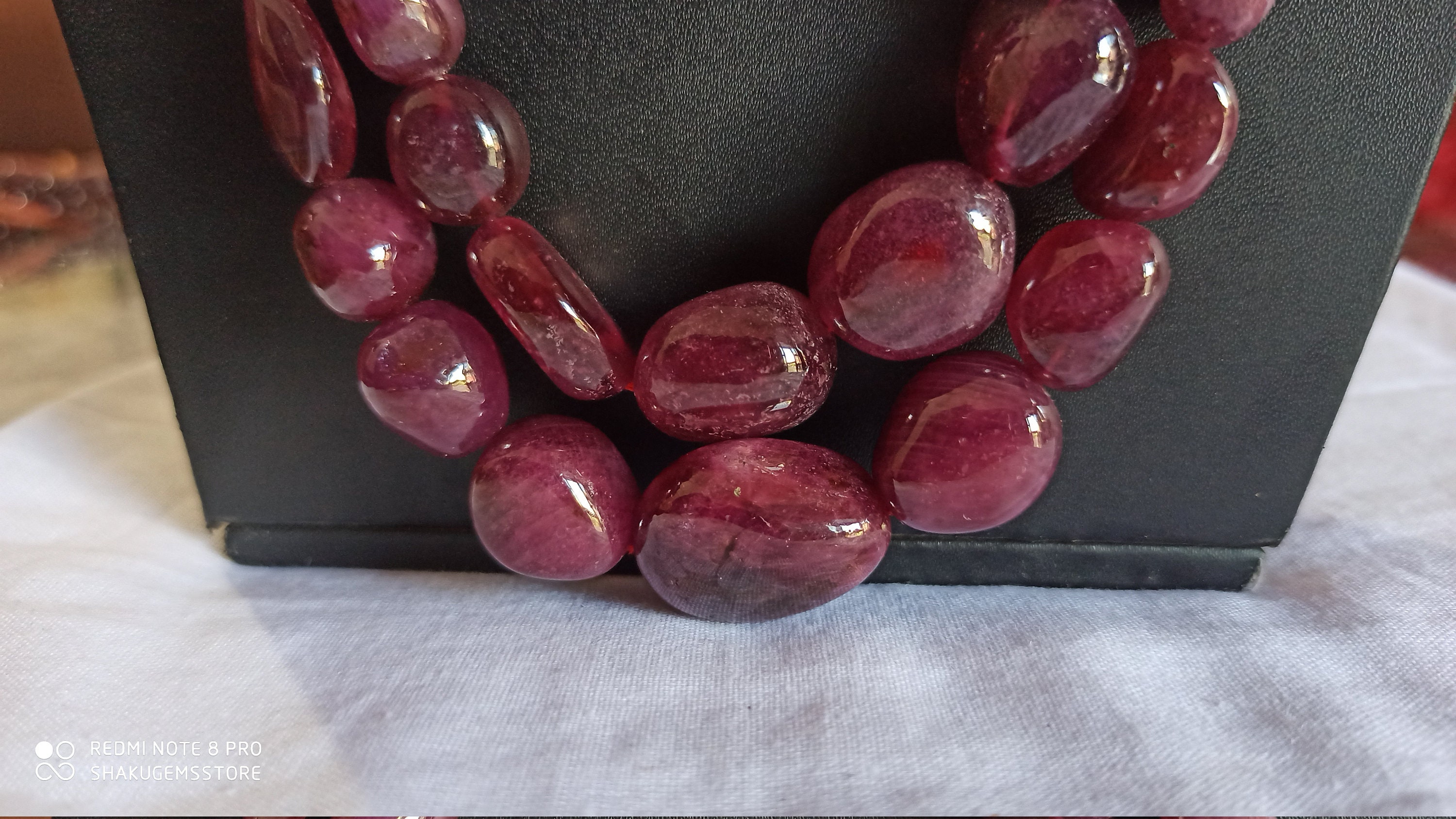 Natural Ruby Tumble Necklace 24''Natural Ruby AAA 1677 | Etsy