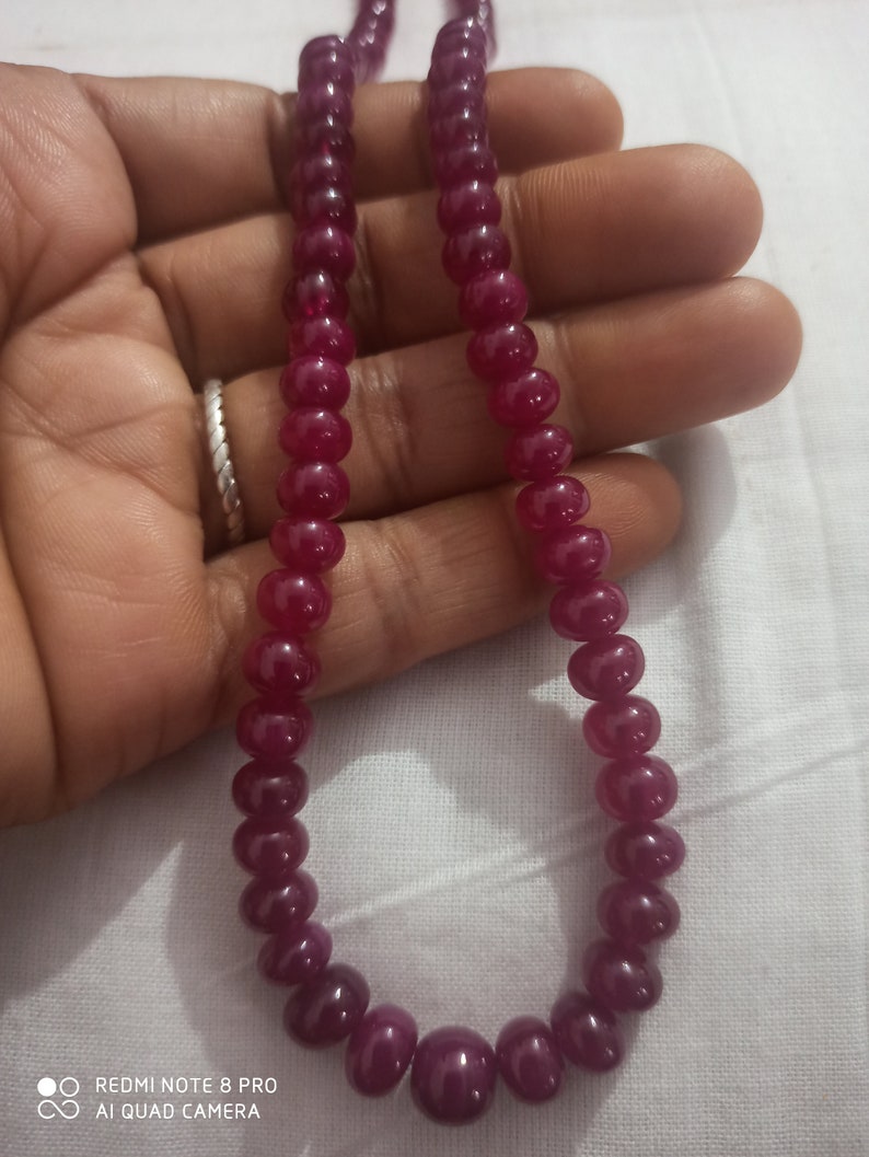 Ruby Beads Necklace 5x5-9x9 Mm 19''AAA 289 Carat - Etsy