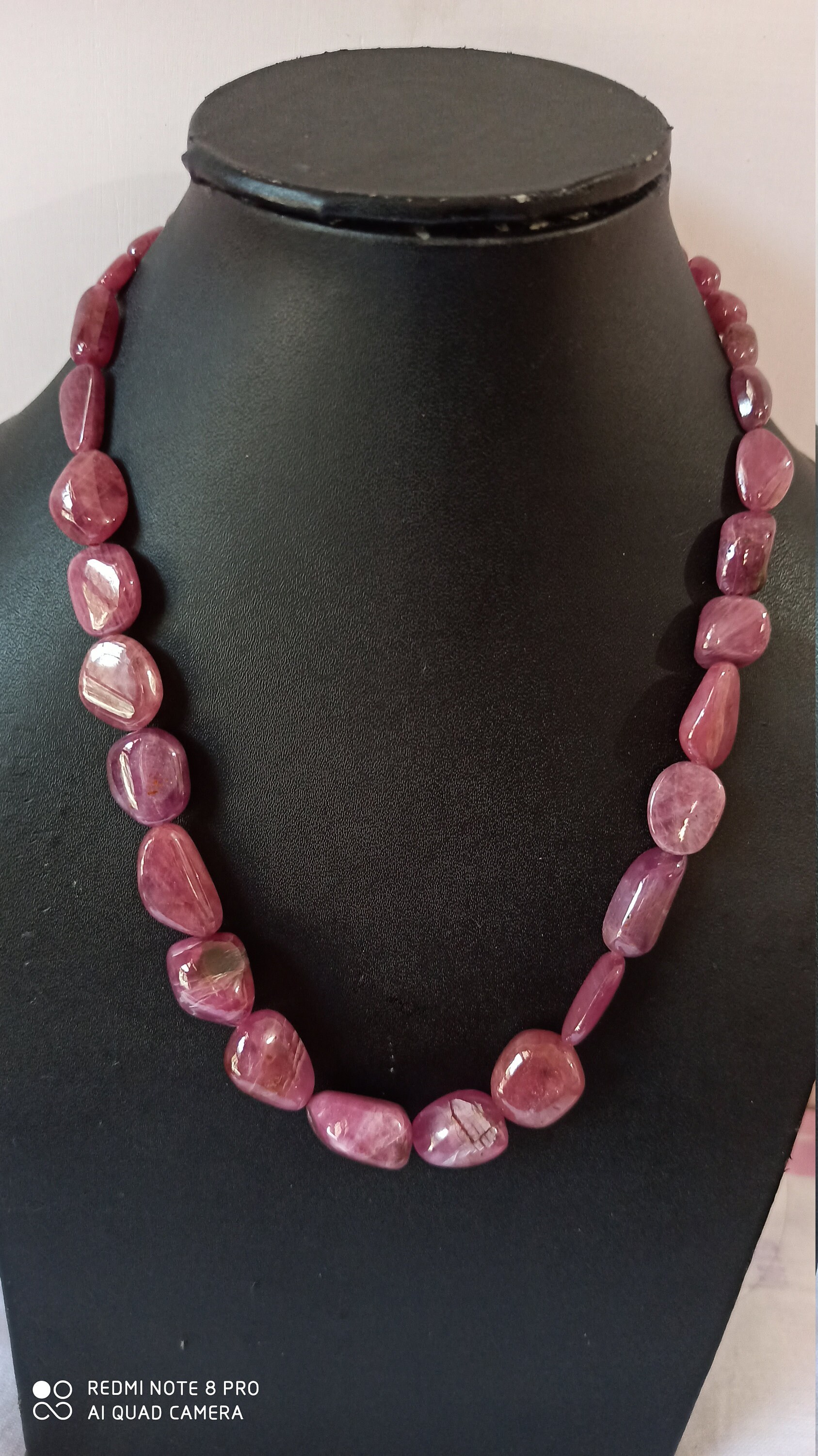 Natural Ruby Necklace Smooth Tumble 17'' Natural Ruby | Etsy