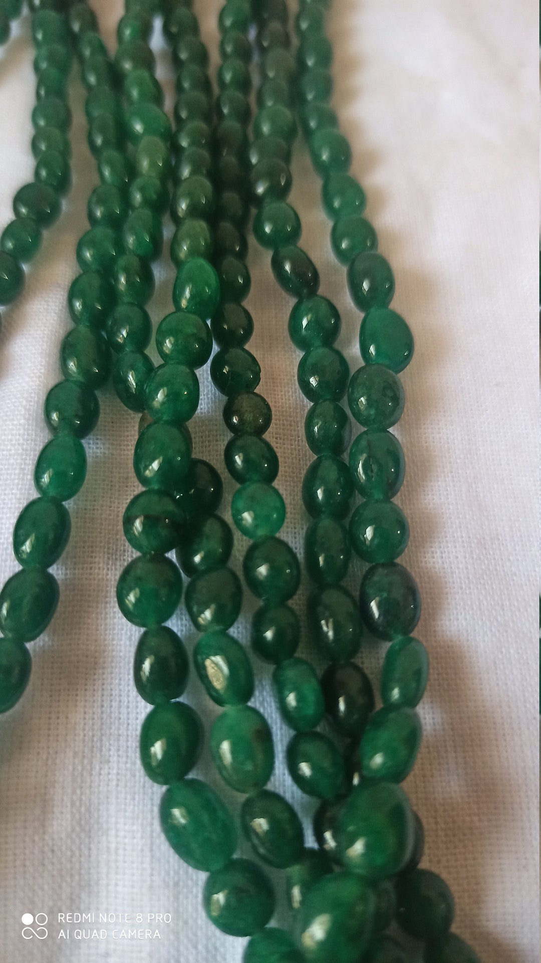 Smaragd Beryll Glatt Oval Perlen String 21''100 Karat Edelstein String ...