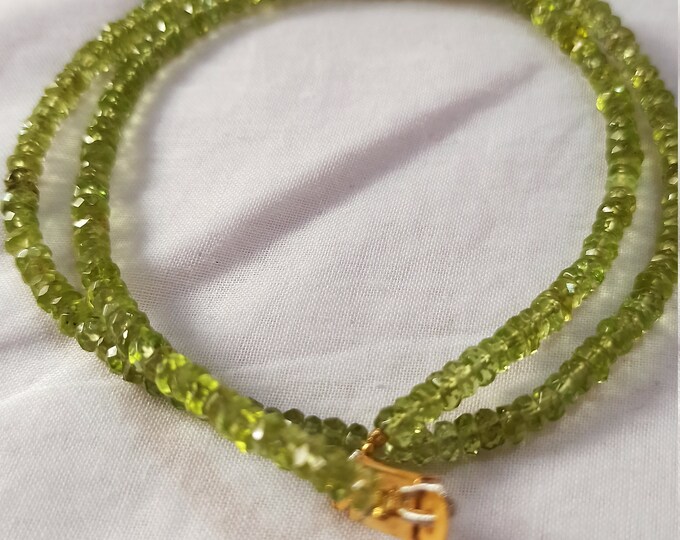 Natural Peridot Facated Beads Necklace 100 Carat Gemstone Beads Mala ...