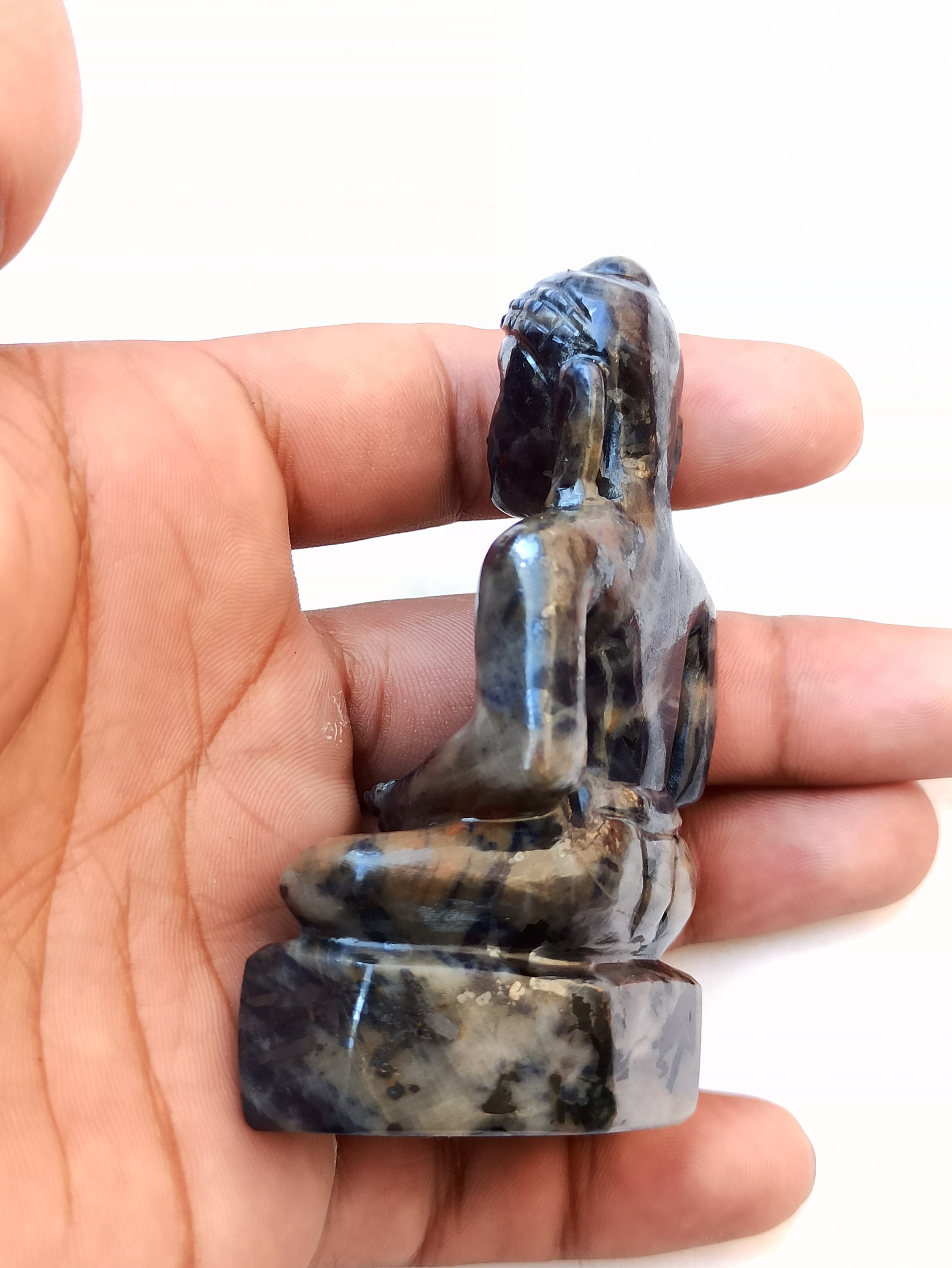 Blue Sapphire Hand Carved Mahaveer Statue AAA Natural Gemstone - Etsy