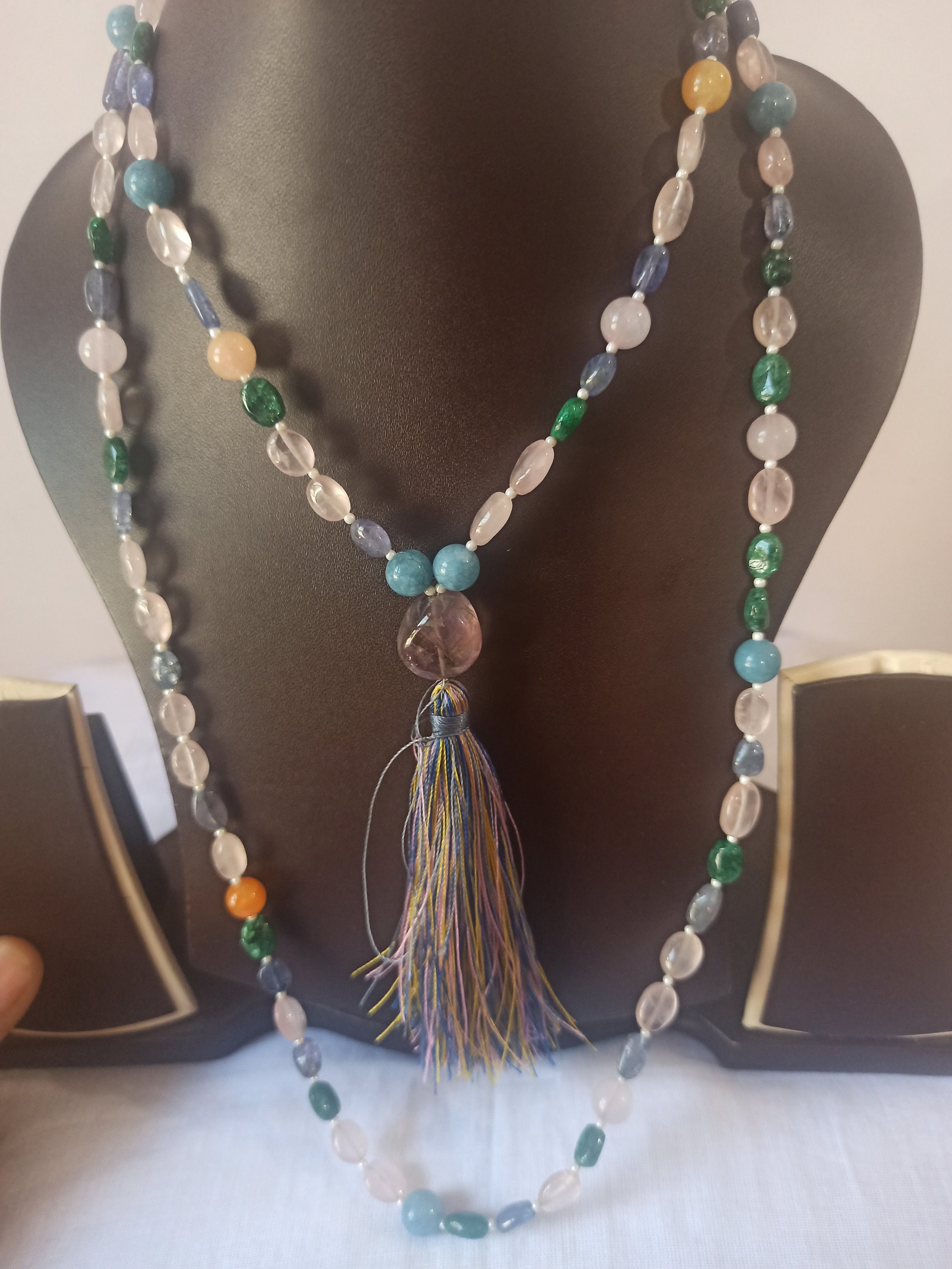 Natural Multi Gemstone Japa Mala Prayer Beads Japa Mala 108 - Etsy