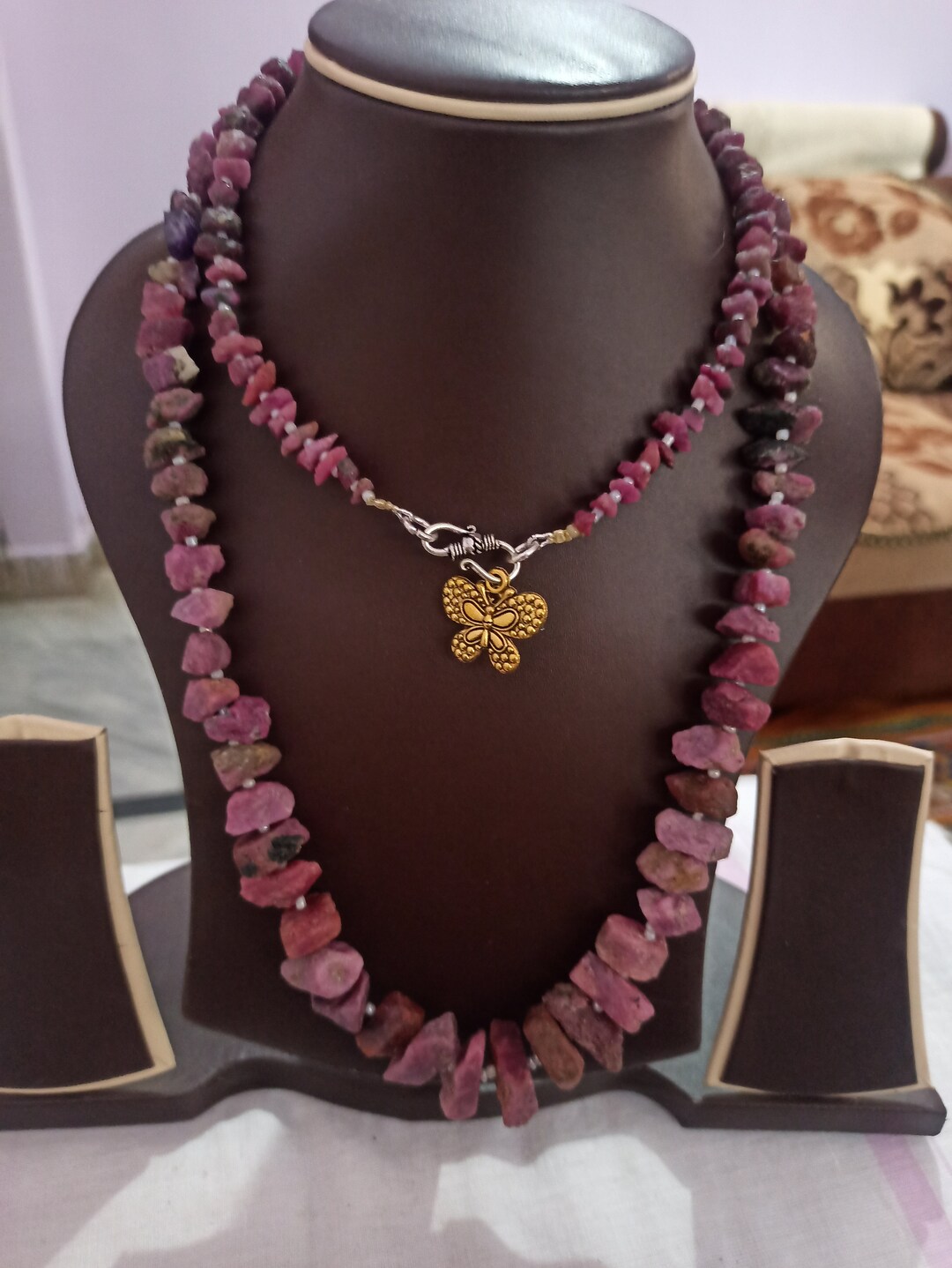 Rohstein Natürlicher Rubin Roh 1008 Karat Halskette AAA Rubin Rohstein ...