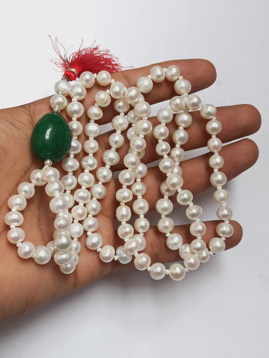 Freshwater Pearl Japa Mala 108 Prayer Beads Guru Bead Natural Pearl ...