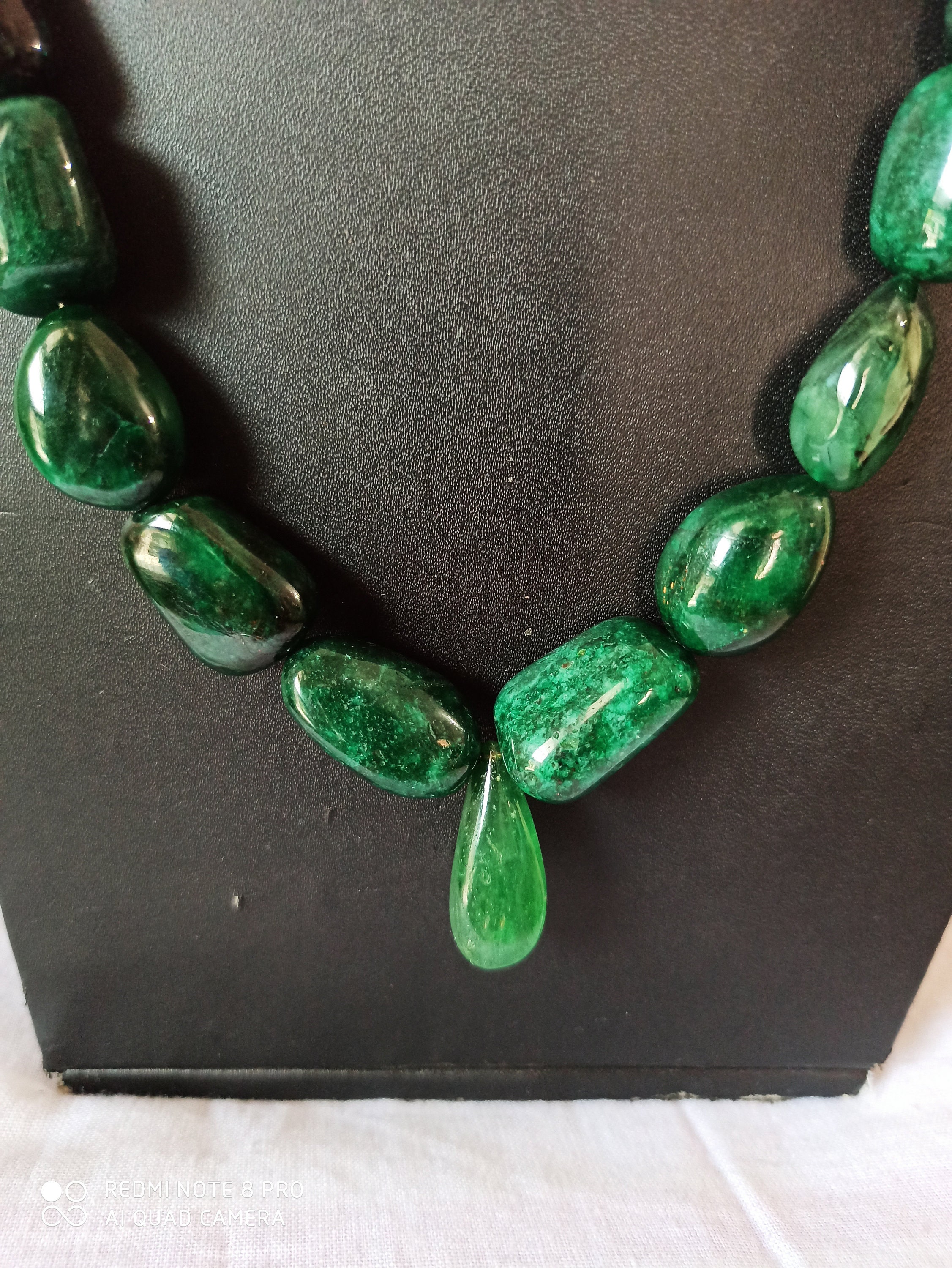 Smaragd Beryll Glatte Trommelperlen Halskette AAA 577 Carat 20 - Etsy.de