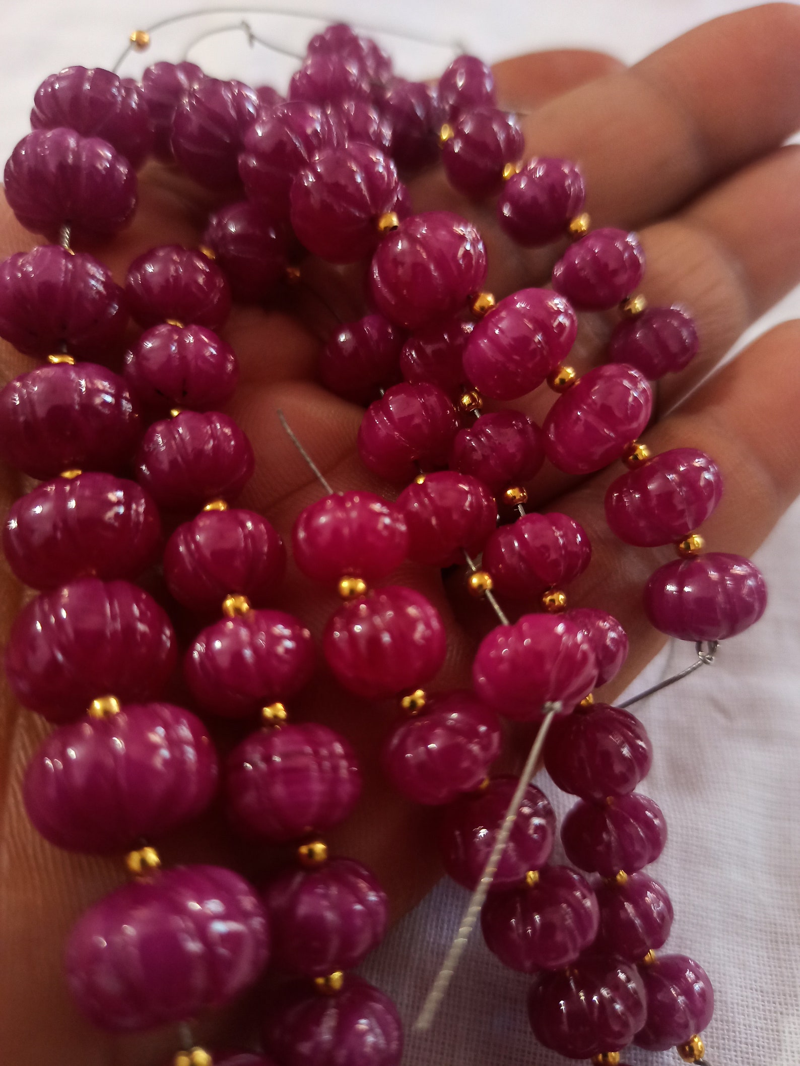 Ruby Pumpkin Natural Ruby Corundum Carving AAA 170 Carat Pumpkin Beads ...