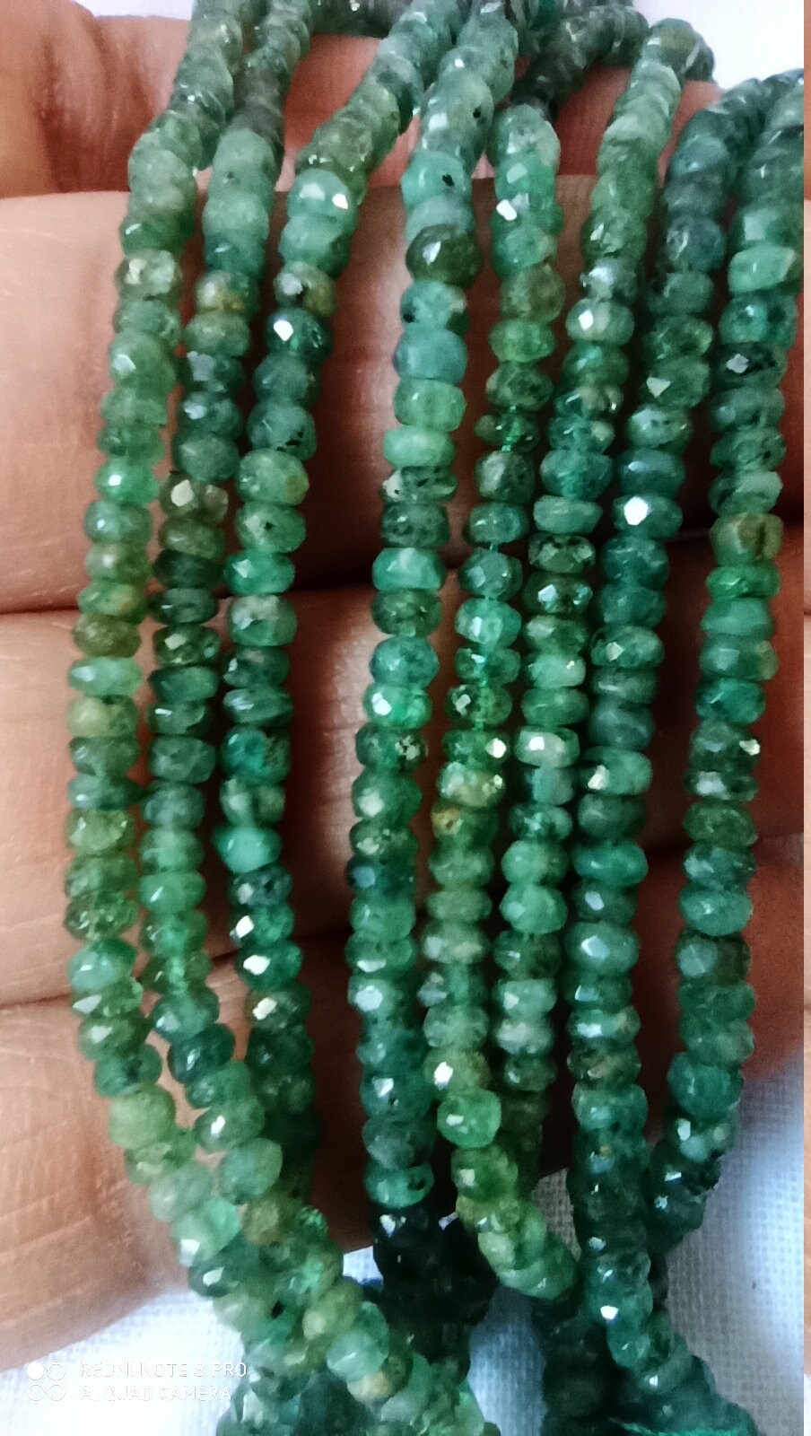 Natural Emerald Faceted Beads String 32 Carat Fine Quality | Etsy