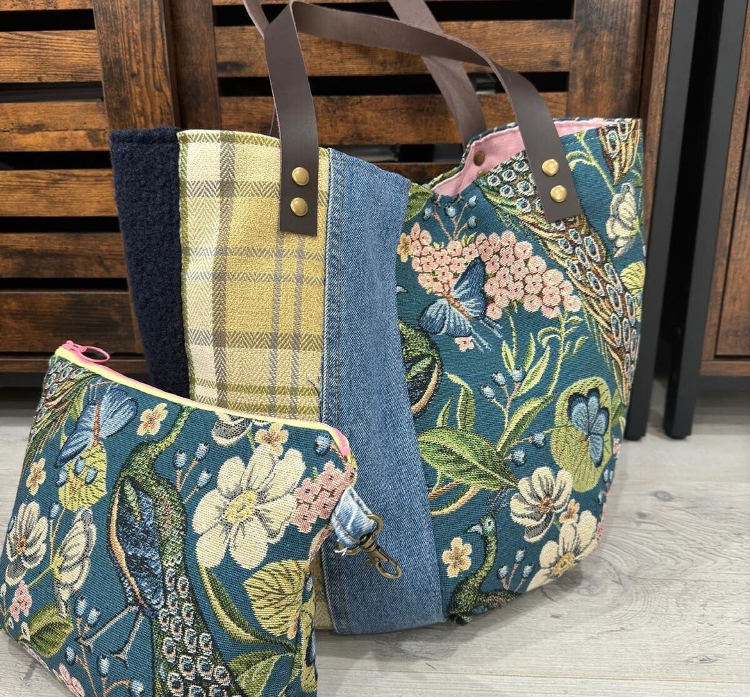 Tapestry Patchwork Tote Bag//large Bucket Shoulder Handbag//durable ...