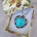 Heart Shape Turquoise Jewelry Set Turquoise Pendant Dangle - Etsy Israel