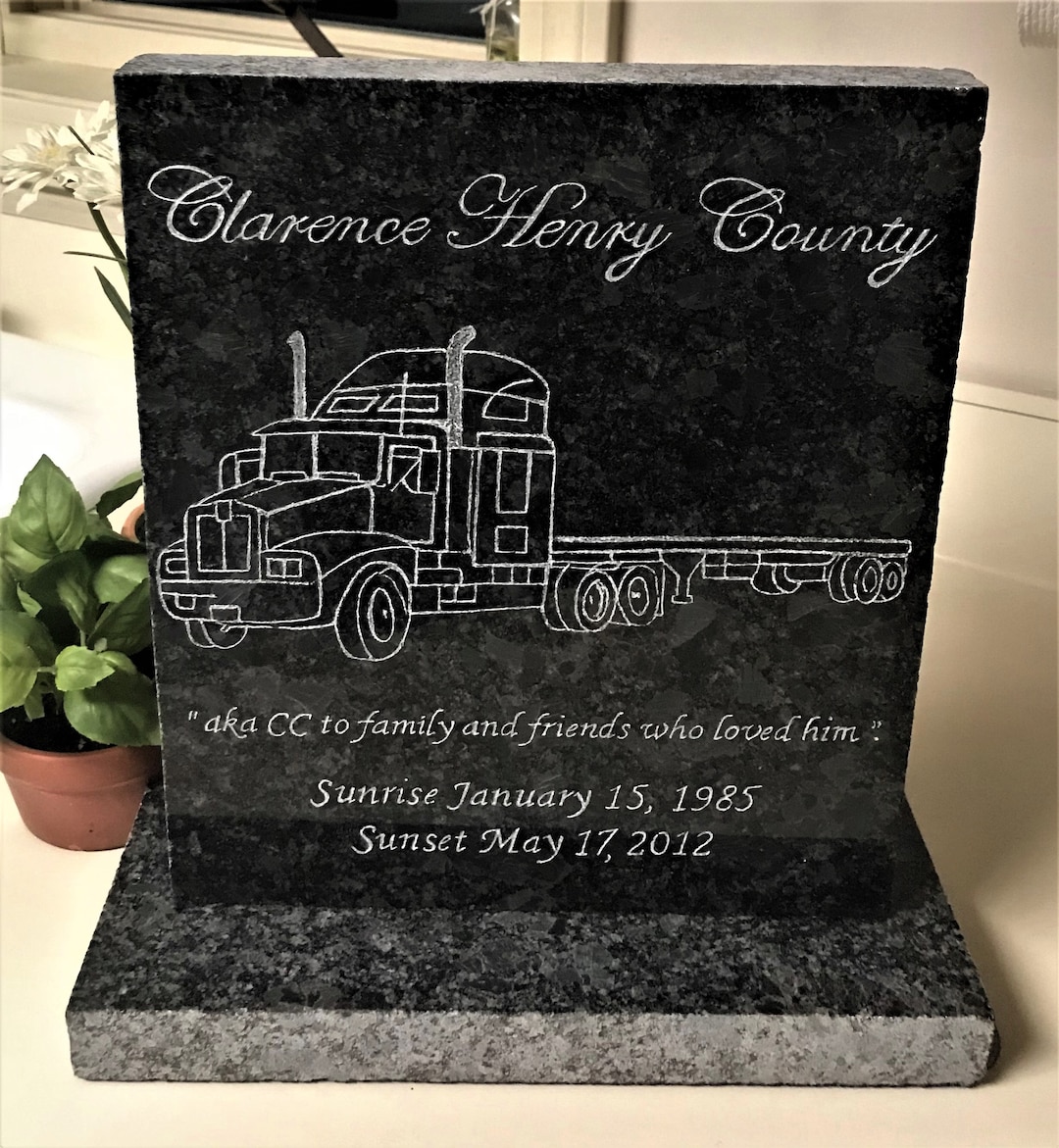 Hand Engraved Granite Gravestone: Personalized Memorial Stone (11x10x1 ...