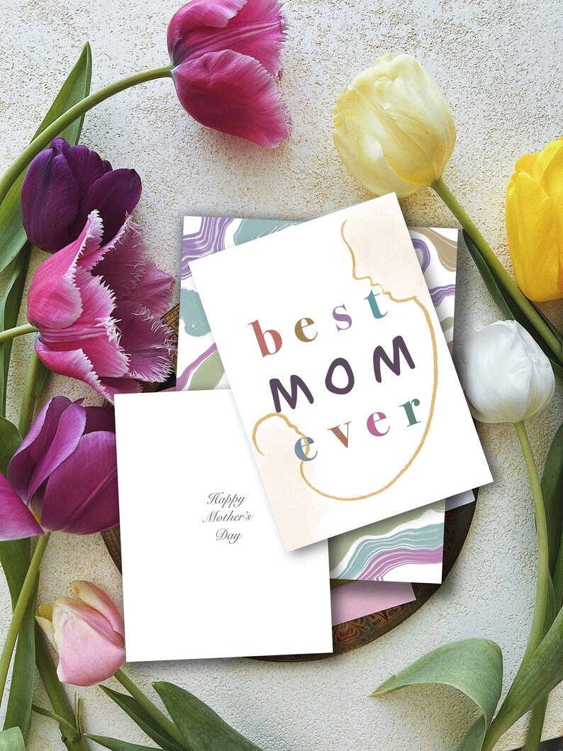 Printable Mothers Day Card Best Mom Ever Happy Mothers Day Card All ...