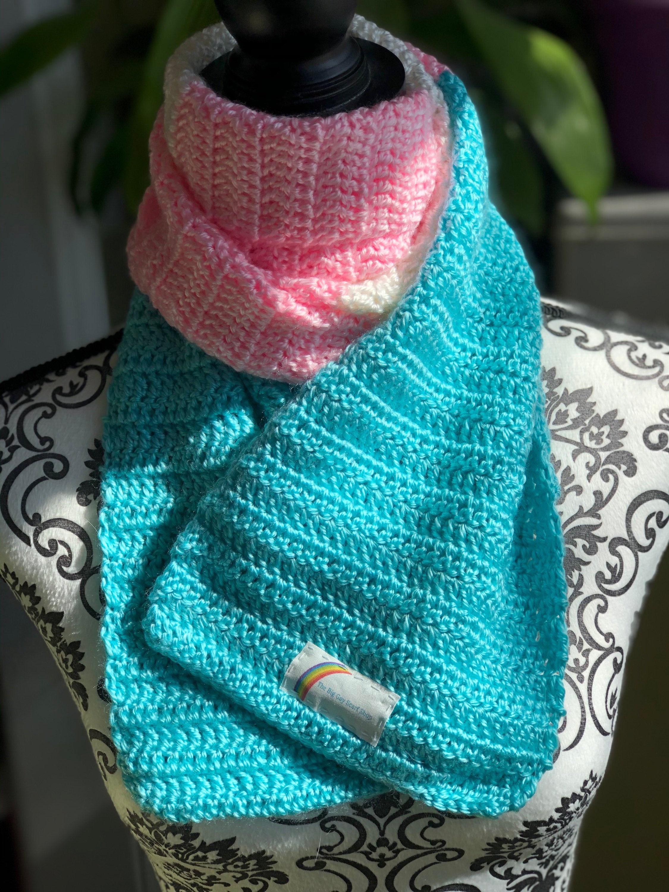 Transgender Pride Scarf Pride Scarf Hand Crocheted Winter | Etsy