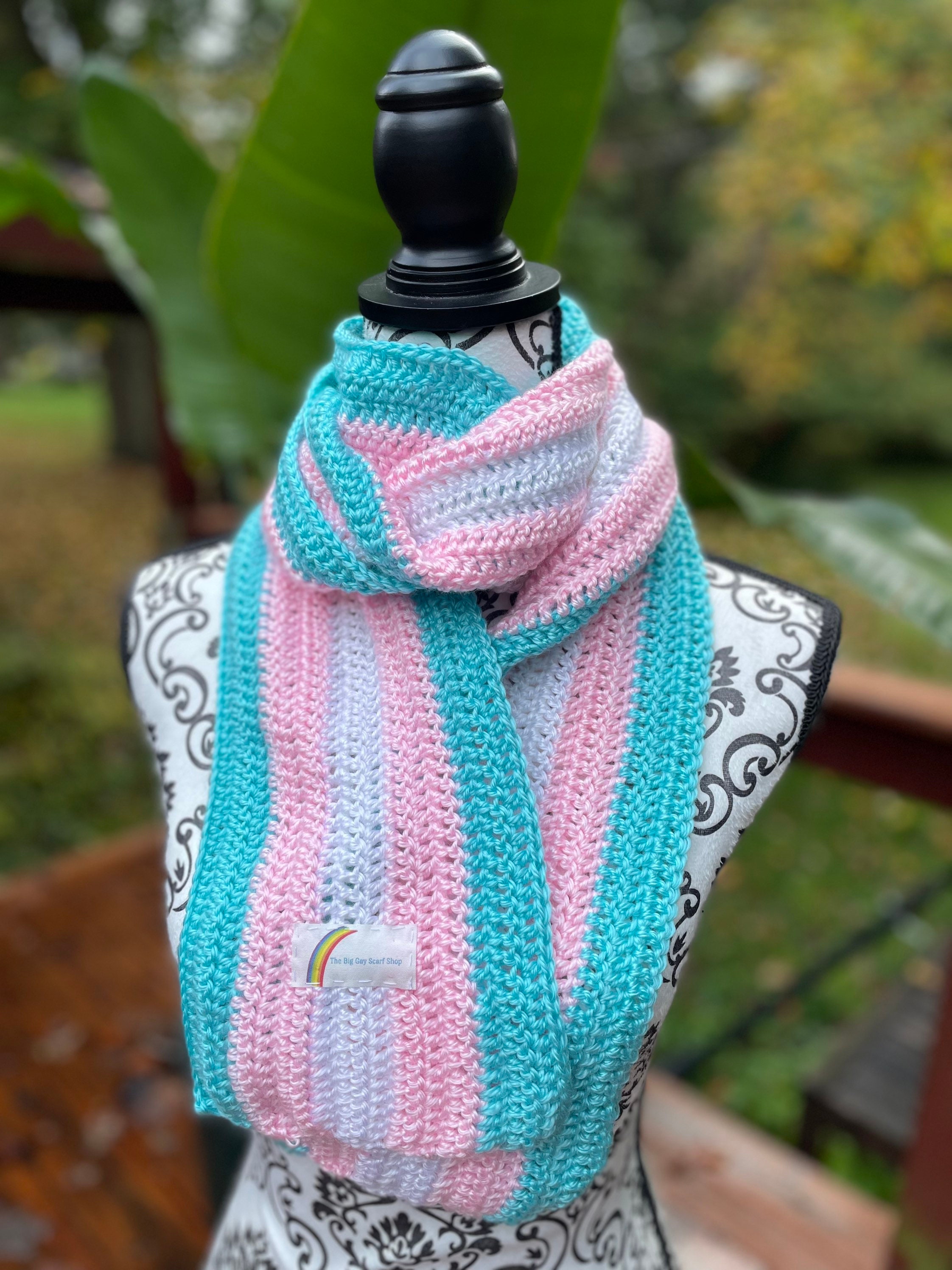 Transgender Pride Scarf Pride Scarf Hand Crocheted Winter | Etsy