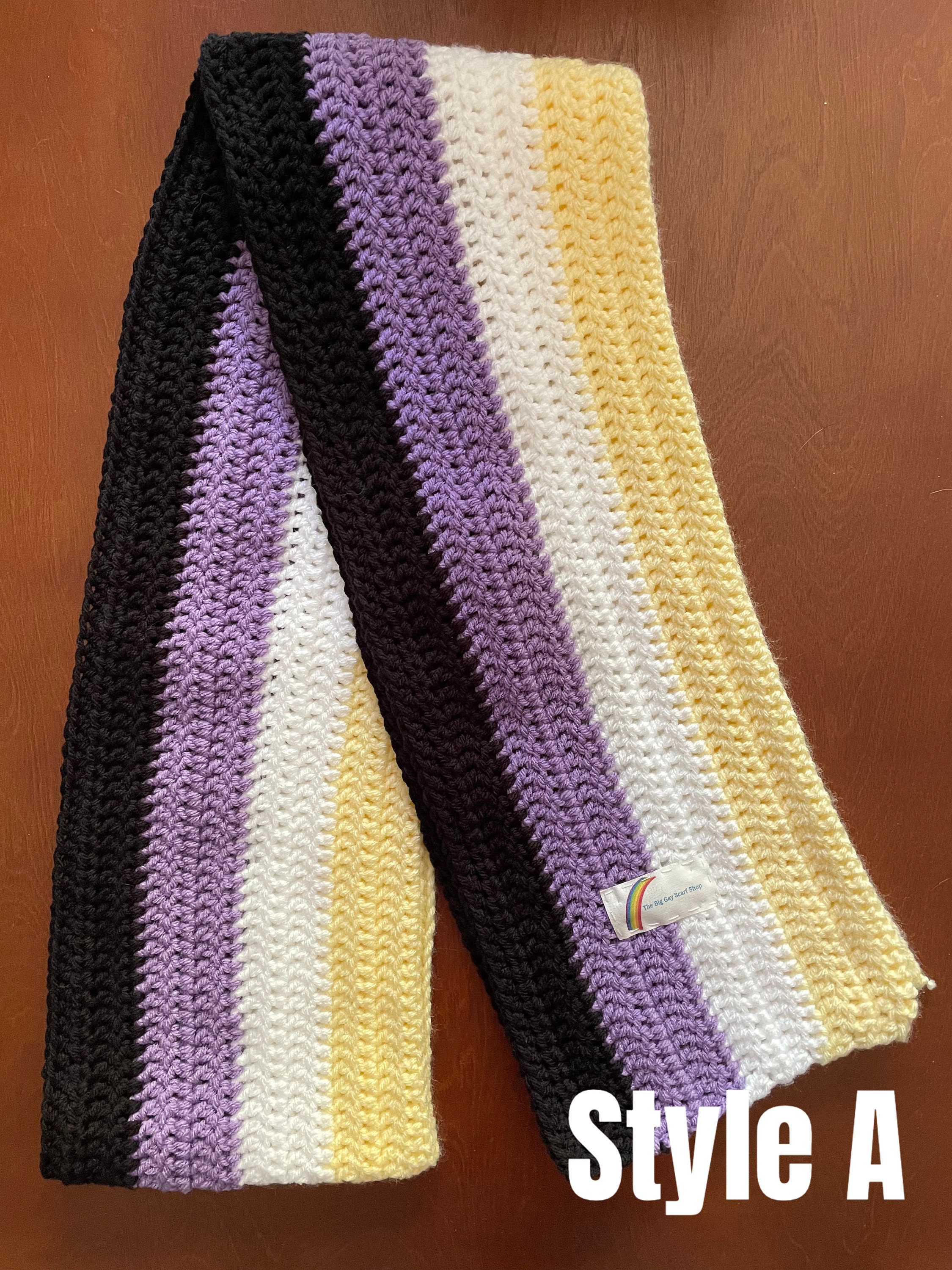 Non-binary Pride Scarf Pride Scarf Hand Crocheted Winter - Etsy