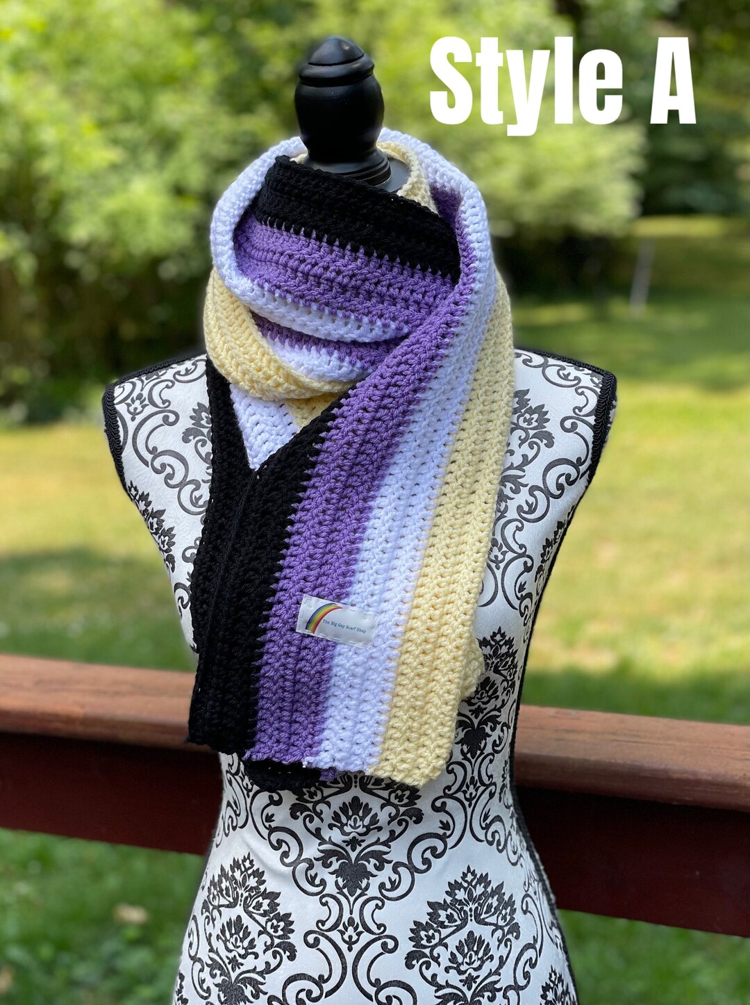 Non-binary Pride Scarf Pride Scarf Hand Crocheted Winter - Etsy
