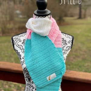 Transgender Pride Scarf, Pride Scarf, Hand Crocheted, Winter Scarf ...