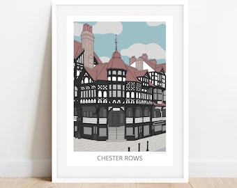 Chester Eastgate Clock Art Print Chester Eastgate Clock Illustration ...