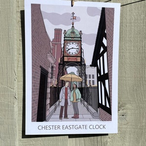 Chester Eastgate Clock Art Print Chester Eastgate Clock Illustration ...