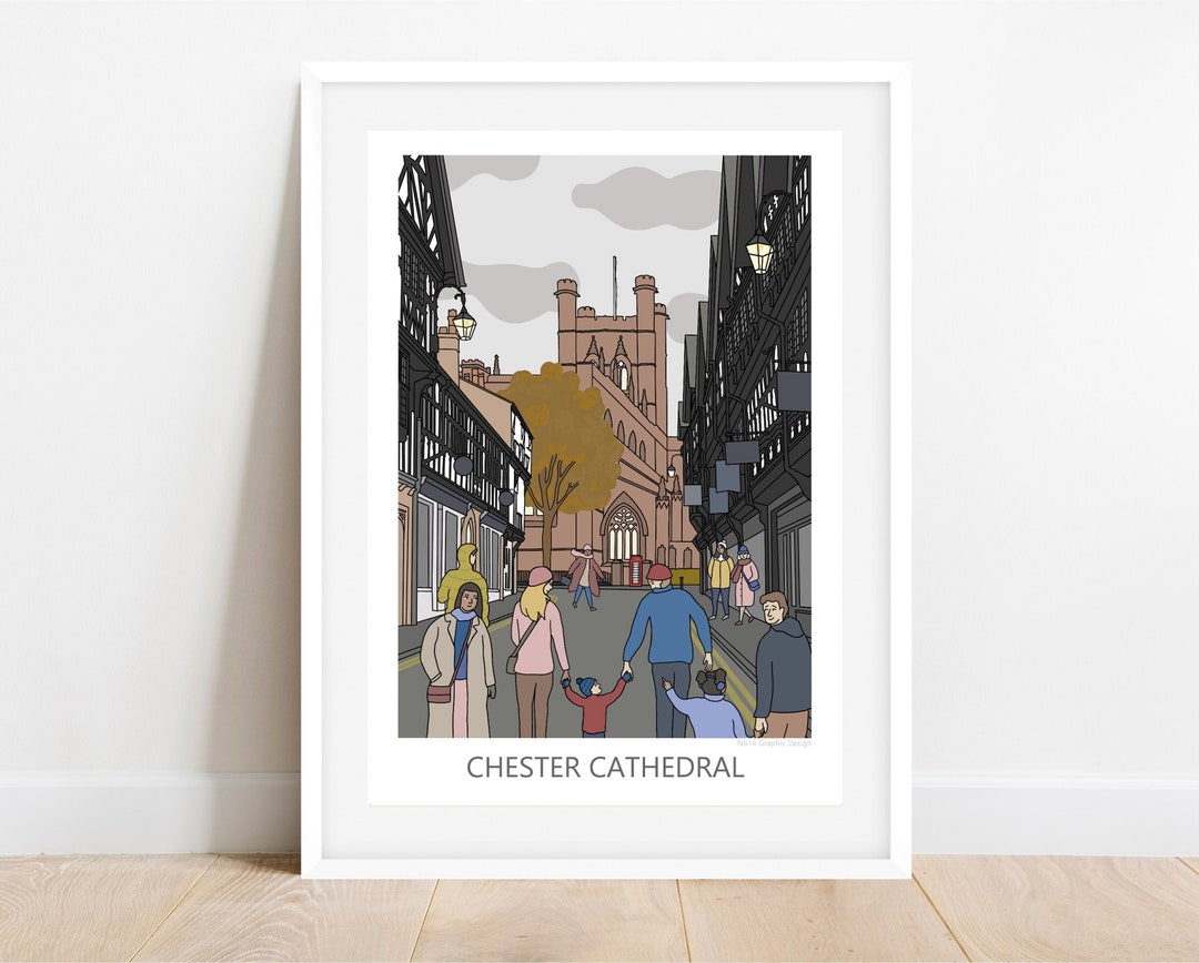 Chester Cathedral Art Print | Chester Cathedral Illustration | Travel ...