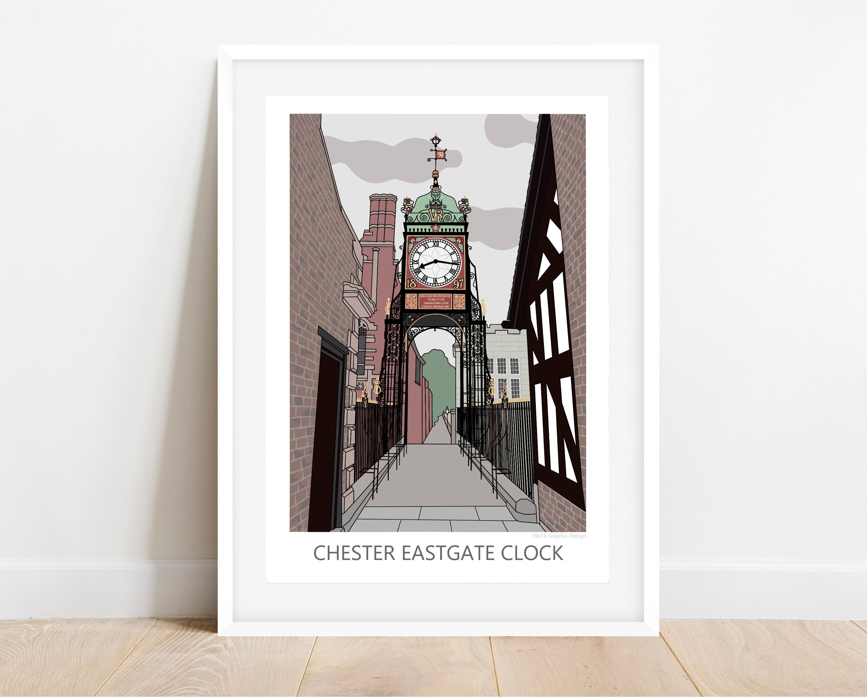 Chester Eastgate Clock Art Print Chester Eastgate Clock Illustration ...