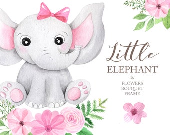 Watercolor elephant | Etsy