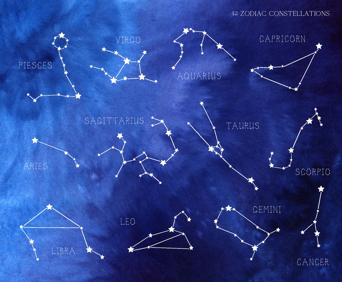 Constellation Alphabet letter Clipart. Zodiac star alphabet | Etsy