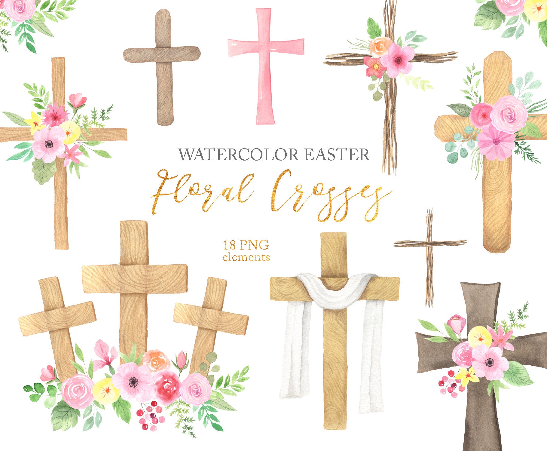 Cross bundle Cross graphic Cross clipart Christening clip art Church ...