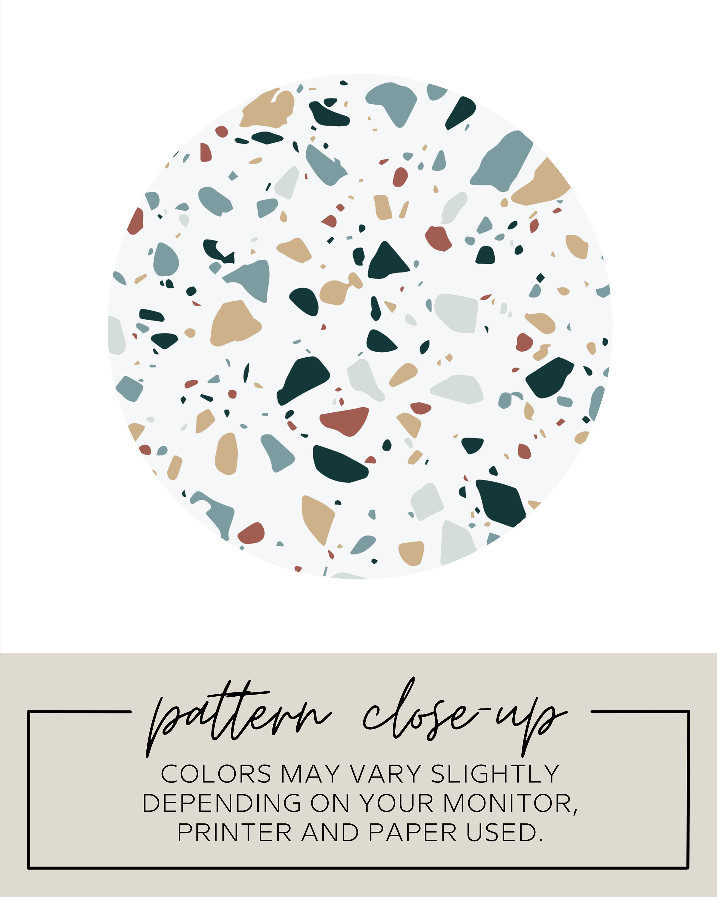 Miniature Printable Terrazzo Backsplash/flooring Teal Rust | Etsy