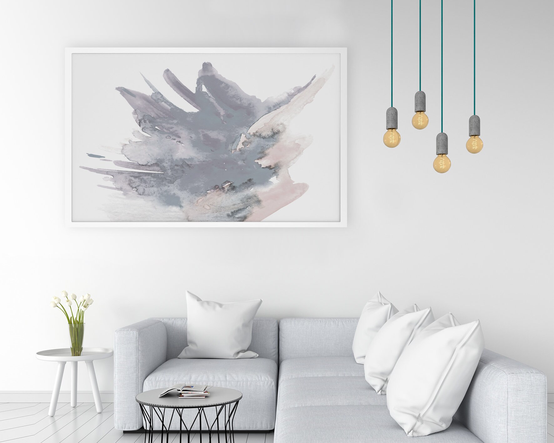 Famous Splash Watercolour Painting, Digitally Changed to Greys and ...