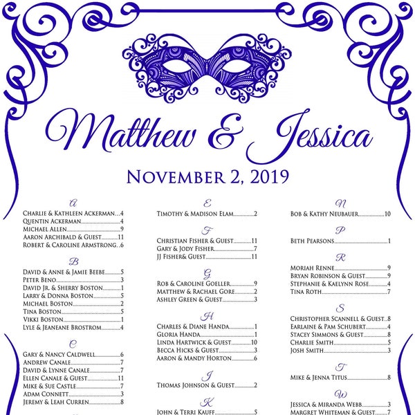 Seating Chart Scroll - Etsy