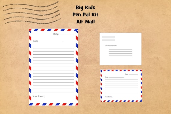 Big Kids Pen Pal Kit Writing Kit Kids Stationery | Etsy