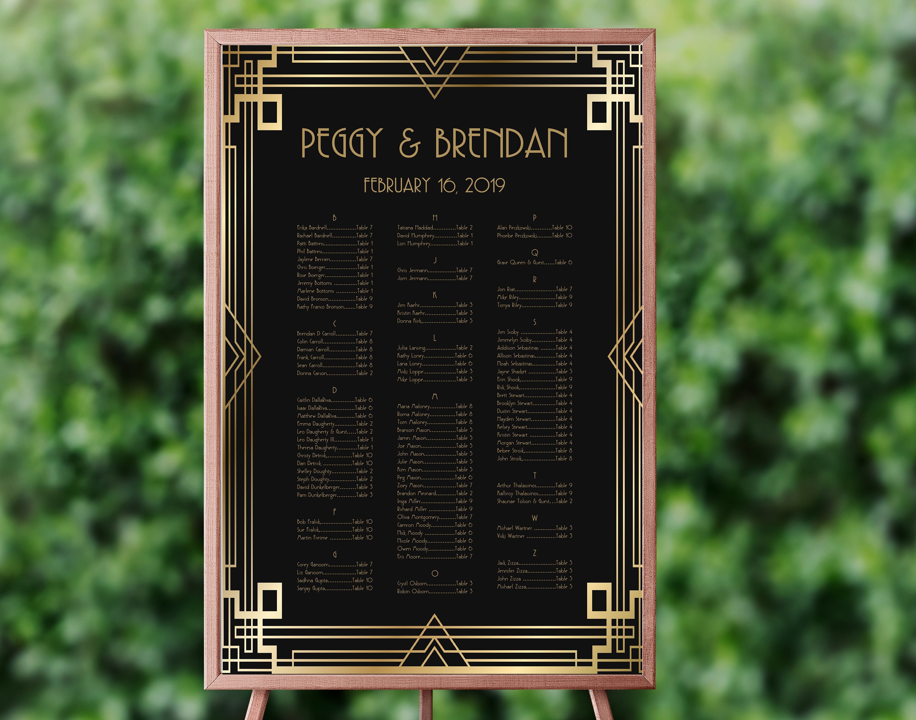 Art Deco Seating Chart Designed File - Etsy