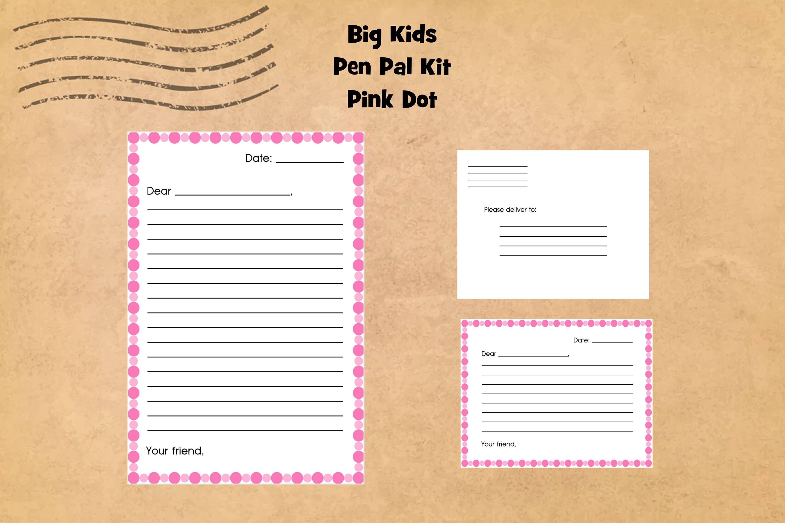 Big Kids Pen Pal Kit, Writing Kit, Kids Stationery - Etsy