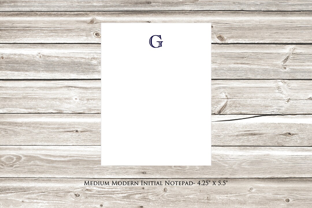 Custom Modern Initial Tear-off Notepads- Medium 4.25" X 5.5" - Etsy