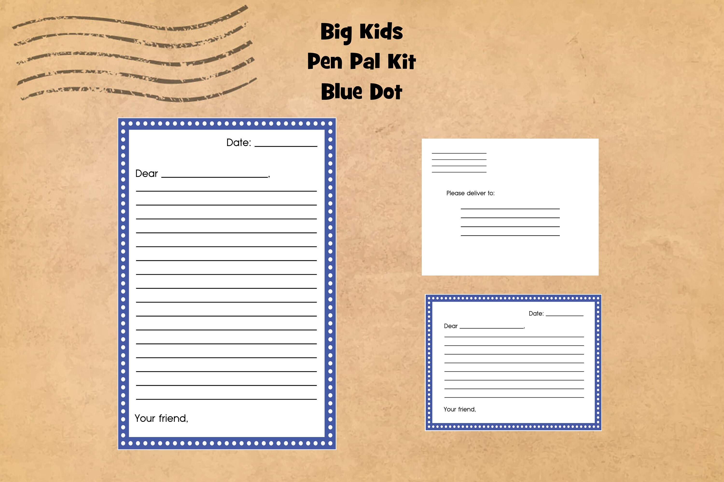 Big Kids Pen Pal Kit, Writing Kit, Kids Stationery - Etsy
