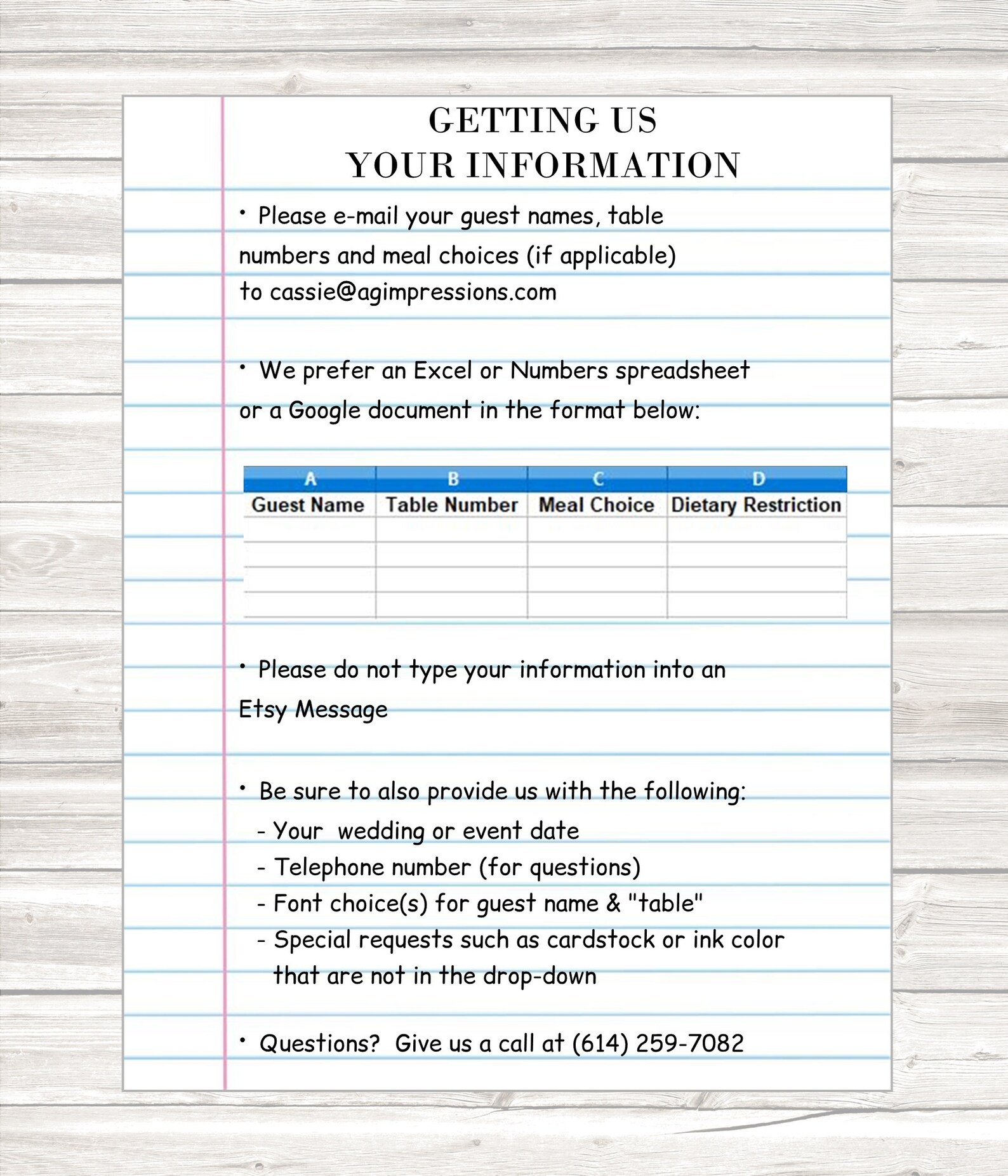 PRINTED Place Cards With Custom Fonts and Colors, Custom Place Cards ...