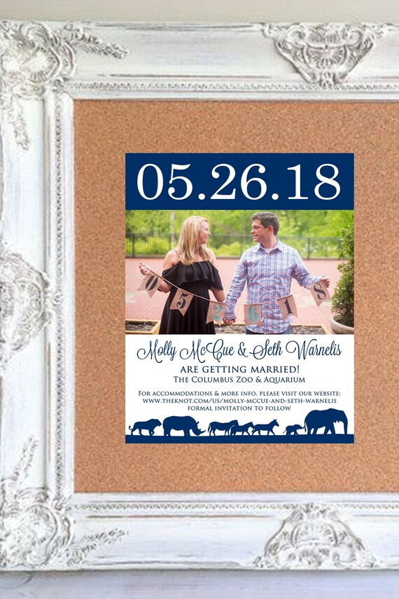Zoo Themed Save Date Cards Classic & Traditional Save The Date Cards