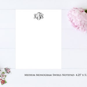Custom Classic Monogram Swirl Tear-off Notepad- Medium 4.25" X 5.5" - Etsy