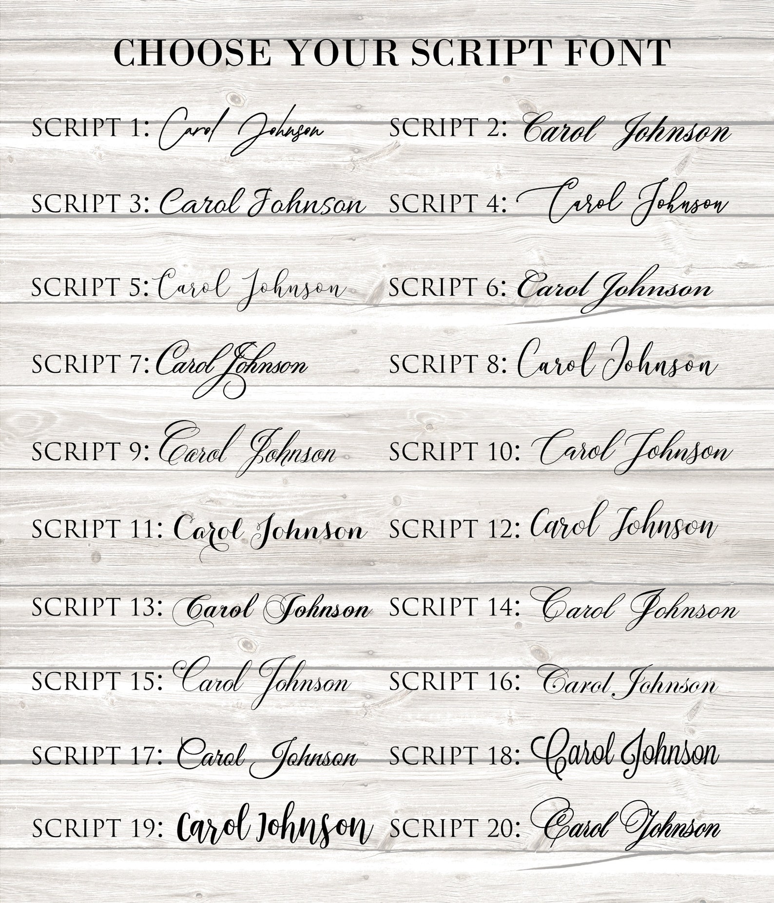 PRINTED Place Cards With Custom Fonts and Colors, Custom Place Cards ...