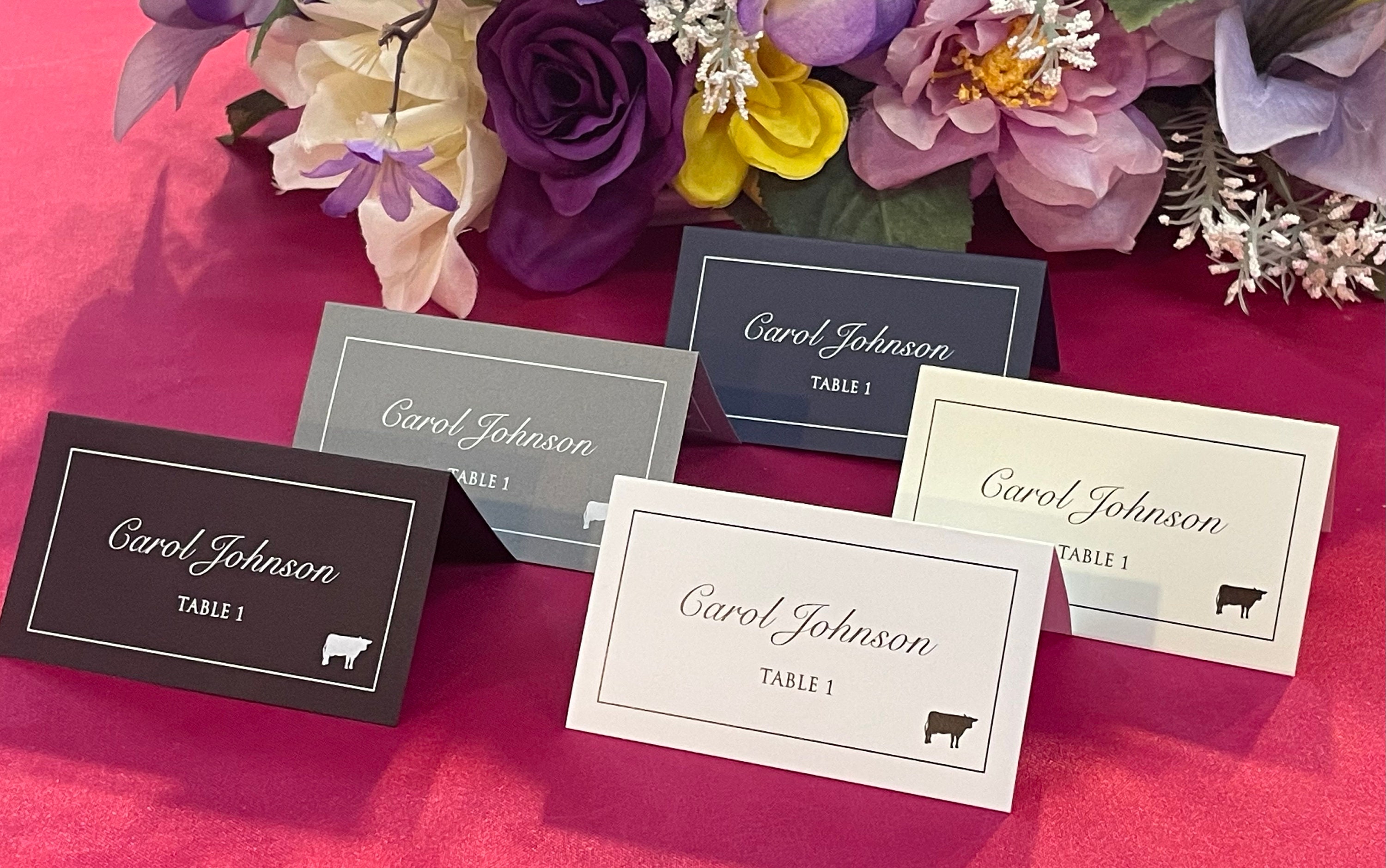 PRINTED Place Cards With Custom Fonts and Colors, Custom Place Cards ...