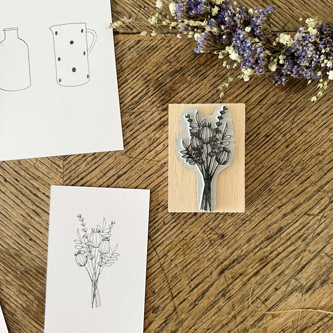 Stamp Dried Flowers M - Etsy