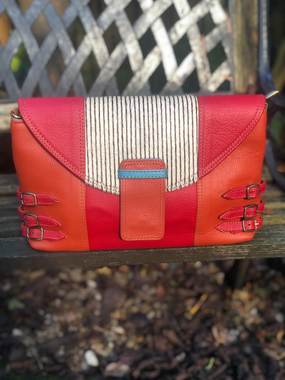 Unusual & Unique Colourful Leather Bag Recycled Leather - Etsy UK