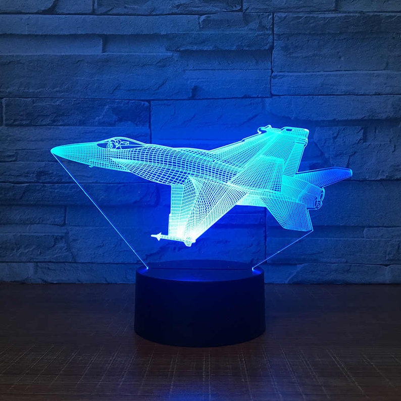 War plane 3D Illusion acrylic led lamp. This cnc files DXF | Etsy