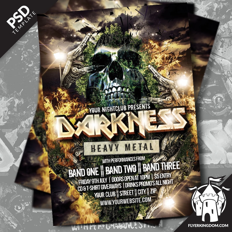 Darkness Heavy Metal Flyer Template - Etsy