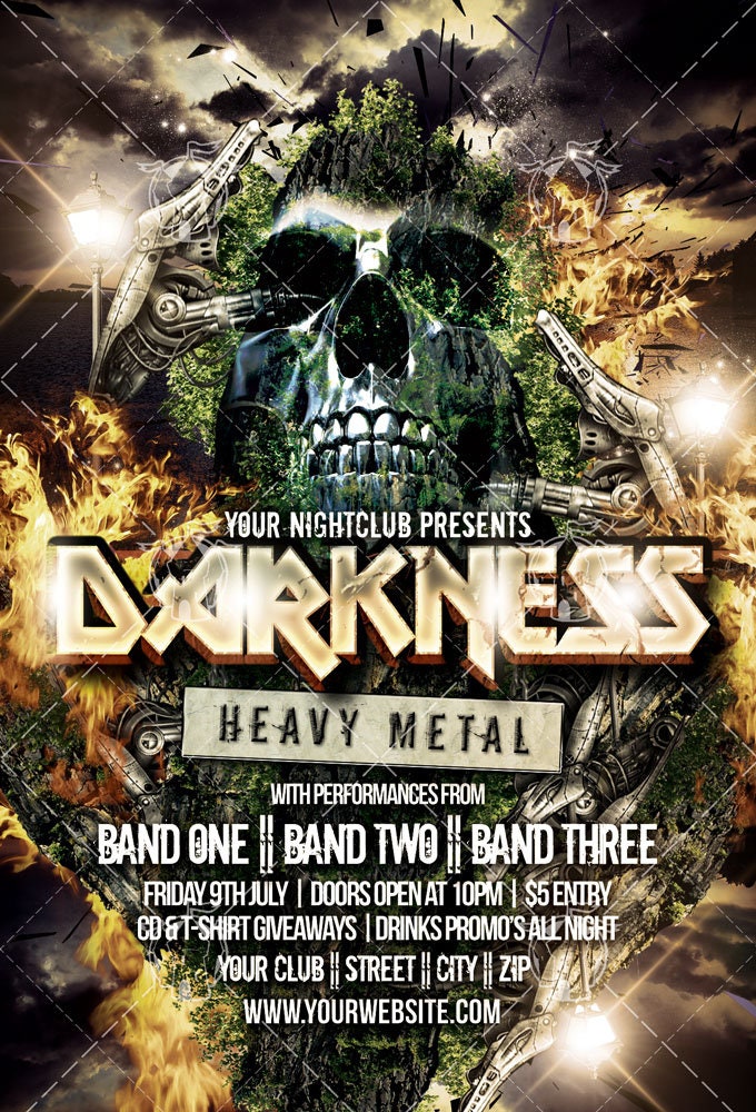 Darkness Heavy Metal Flyer Template - Etsy