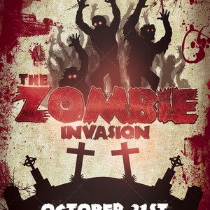 The Zombie Invasion Flyer Template - Etsy