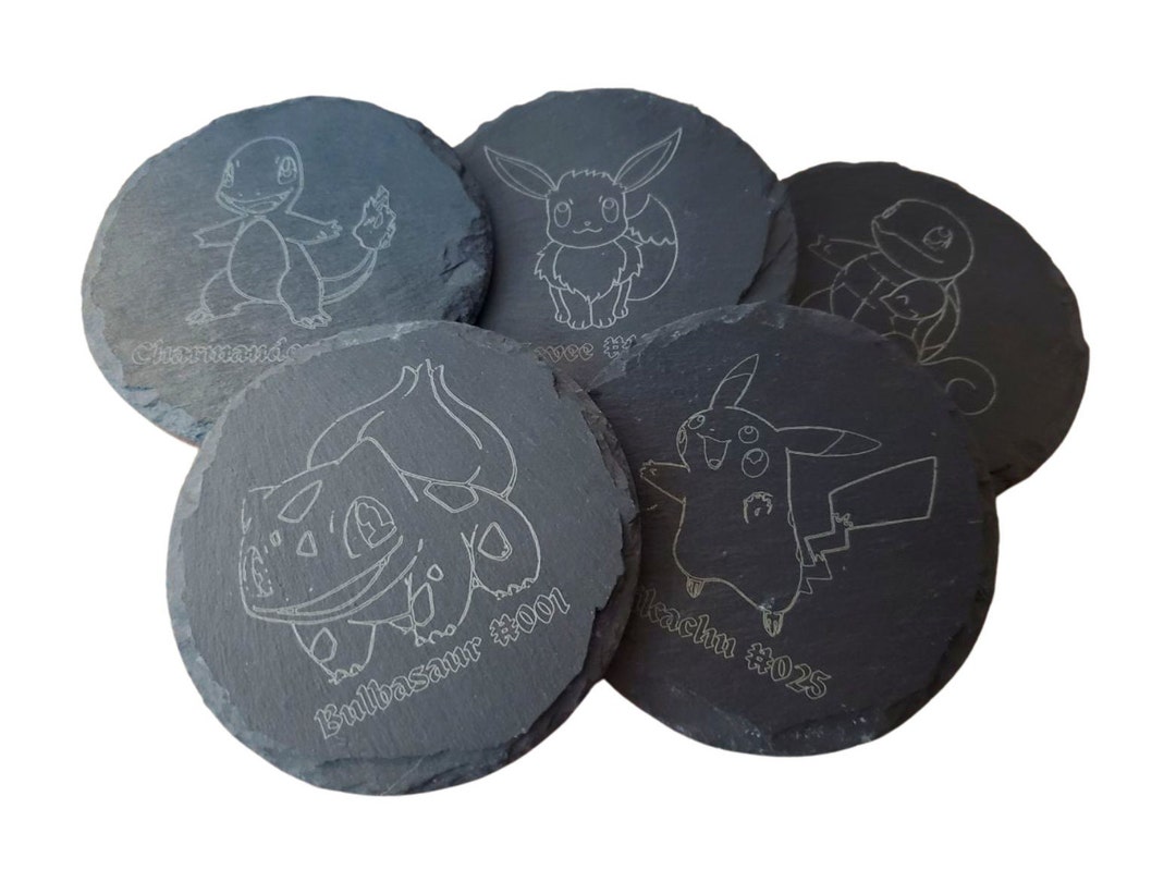 Custom Pokemon Coaster / Slate Engraved Gift / Pokeball // Anniversary ...