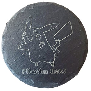 Custom Pokemon Coaster / Slate Engraved Gift / Pokeball // Anniversary ...